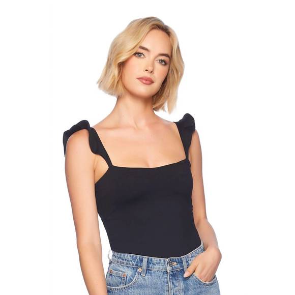 Susana Monaco | Tops | New Susana Monaco Ruffle Strap Top In Black ...